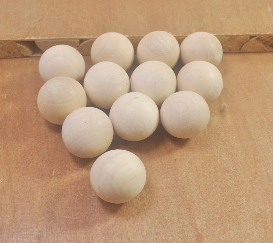 50 Pieces 25mm Natural Wooden Balls Large Wooden Balls | Etsy