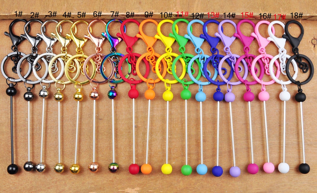 1 Pcs -100pcs Metal Beadable Keychain Bar-blank,18 Colors,keychain ...