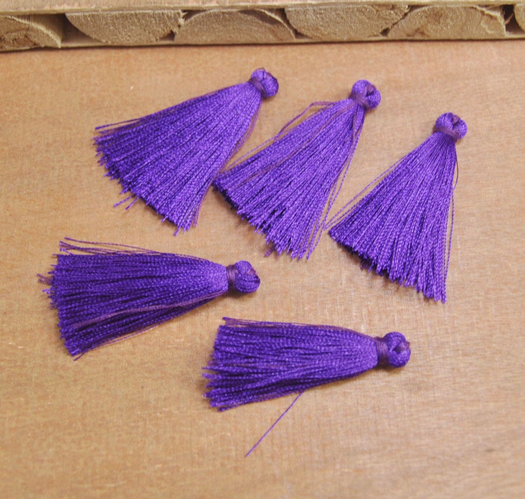 Purple Mini Silk Tassel,25pcs 4cm Polyester Silk Tassels/tiny Short ...