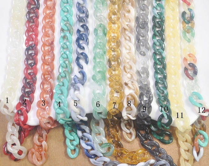 Rose Glitter Plastic Chain27.5 Chunky Chain - Etsy