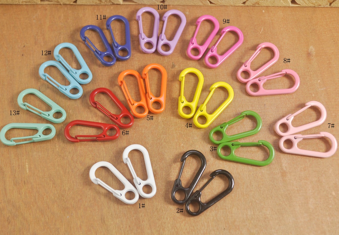 10/30pcs Colorful Spring Clasp，push Gate Snap Hook, Carabiner Hook ...