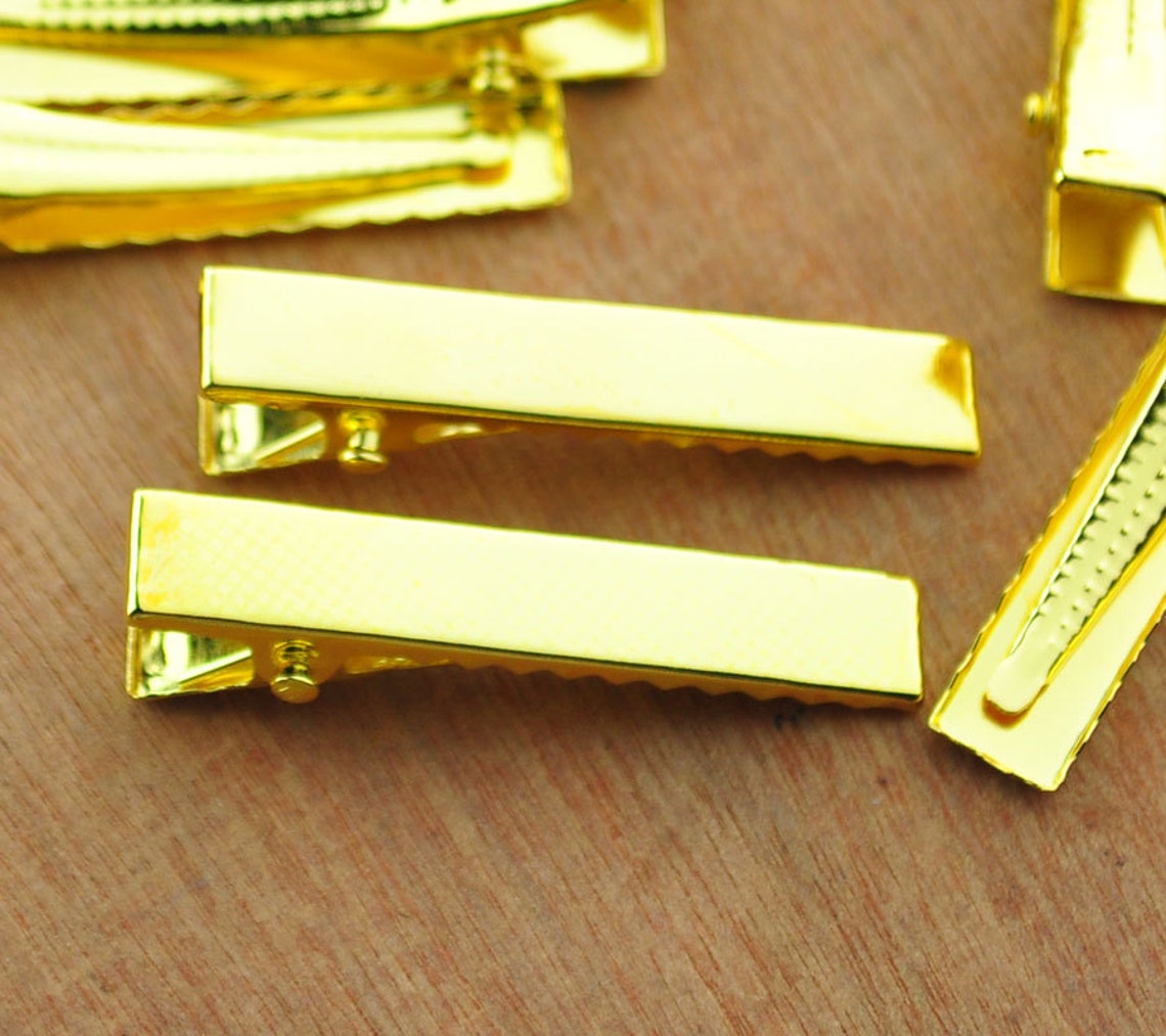 Hair Clip,gold Hair Clips,50pcs 41x7mm Gold Flat Metal Hair Alligator ...