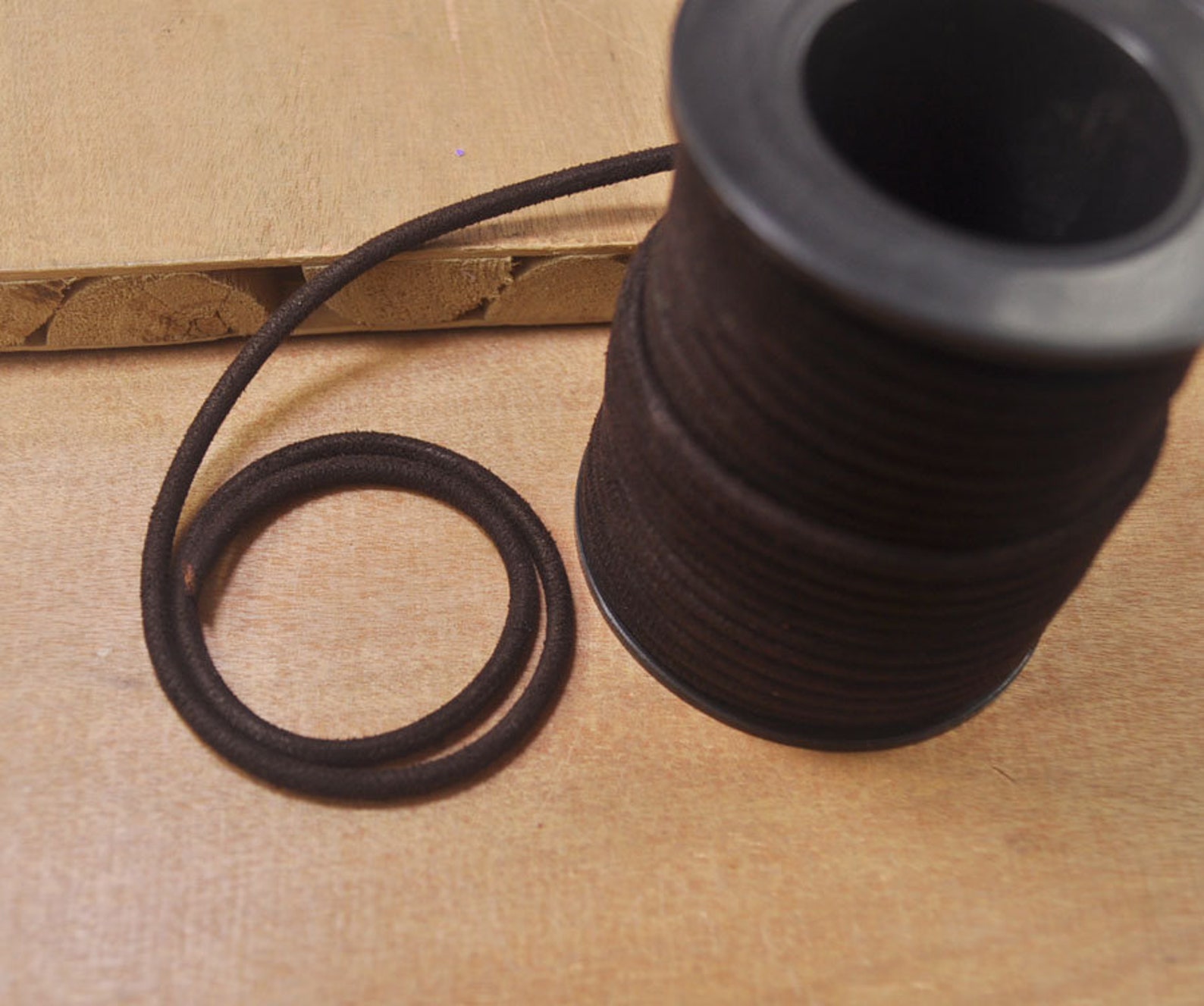 New!round Cord,1/2/3/4/5yards 3mm Black Coffee Faux Suede Cord Leather ...