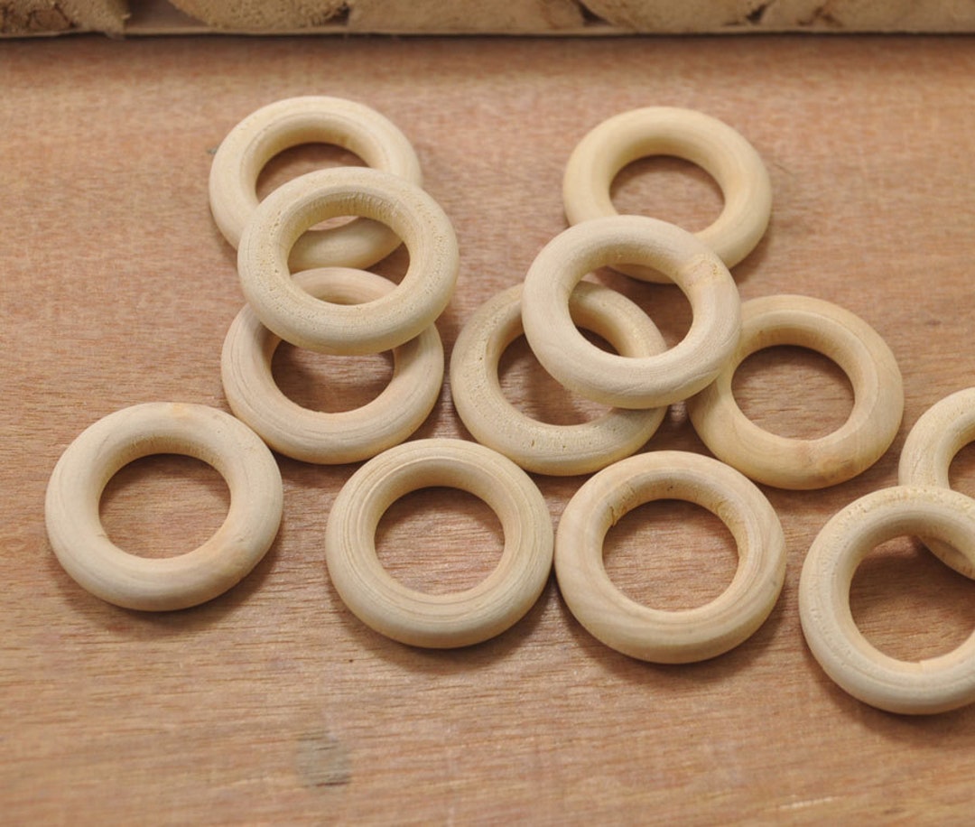 Wood Rings,30pcs 25mm Unfinished Wooden Rings Sale,wooden Ring Natural ...