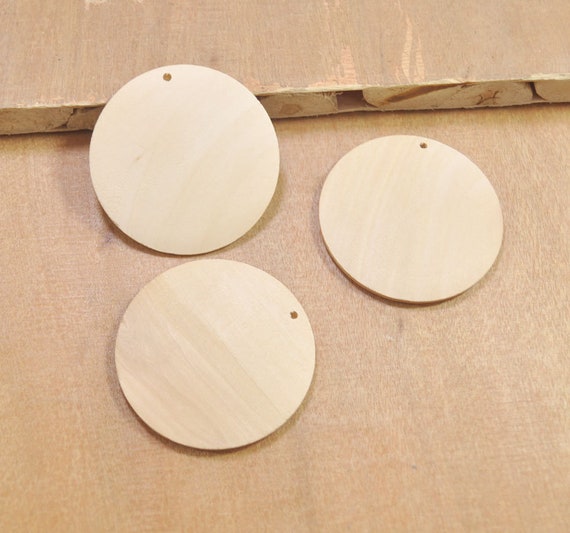 50mm Round Flat Wood Beads20pcs Unfinished Natural Wooden | Etsy