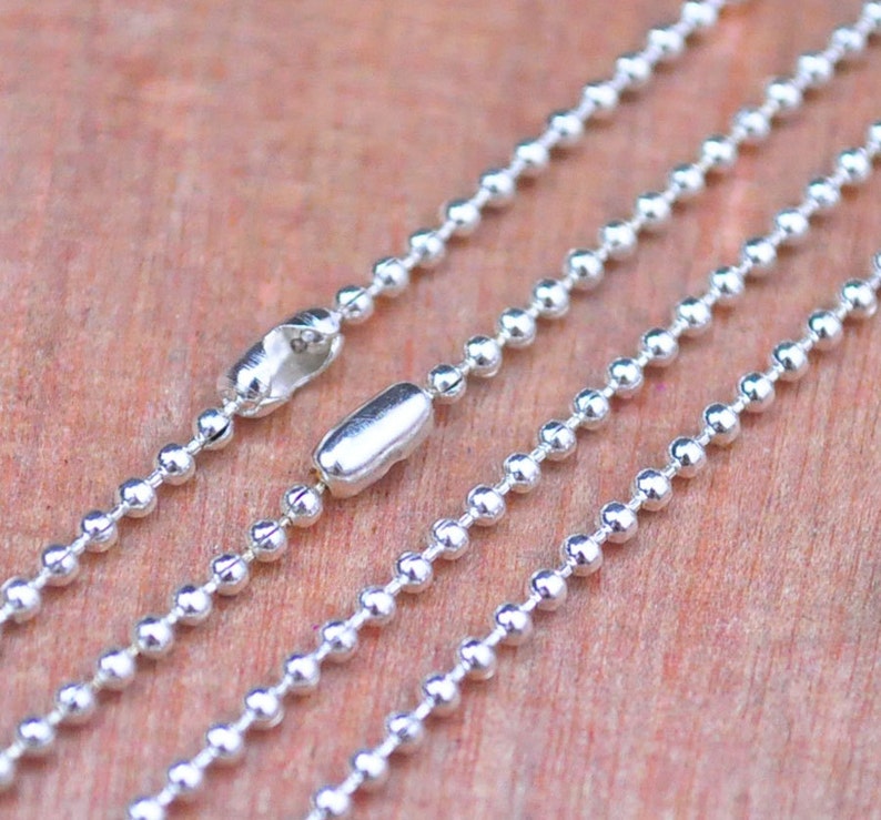 Metal Necklace,25pcs Shiny Silver Ball Chain Necklaces With Connectors ...