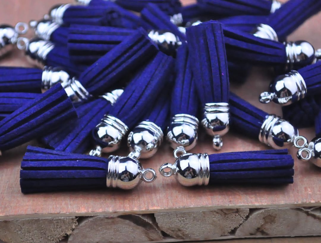 Fringe Tassel--20pcs of Dark Blue Colors Imitation Leather Tassel With ...