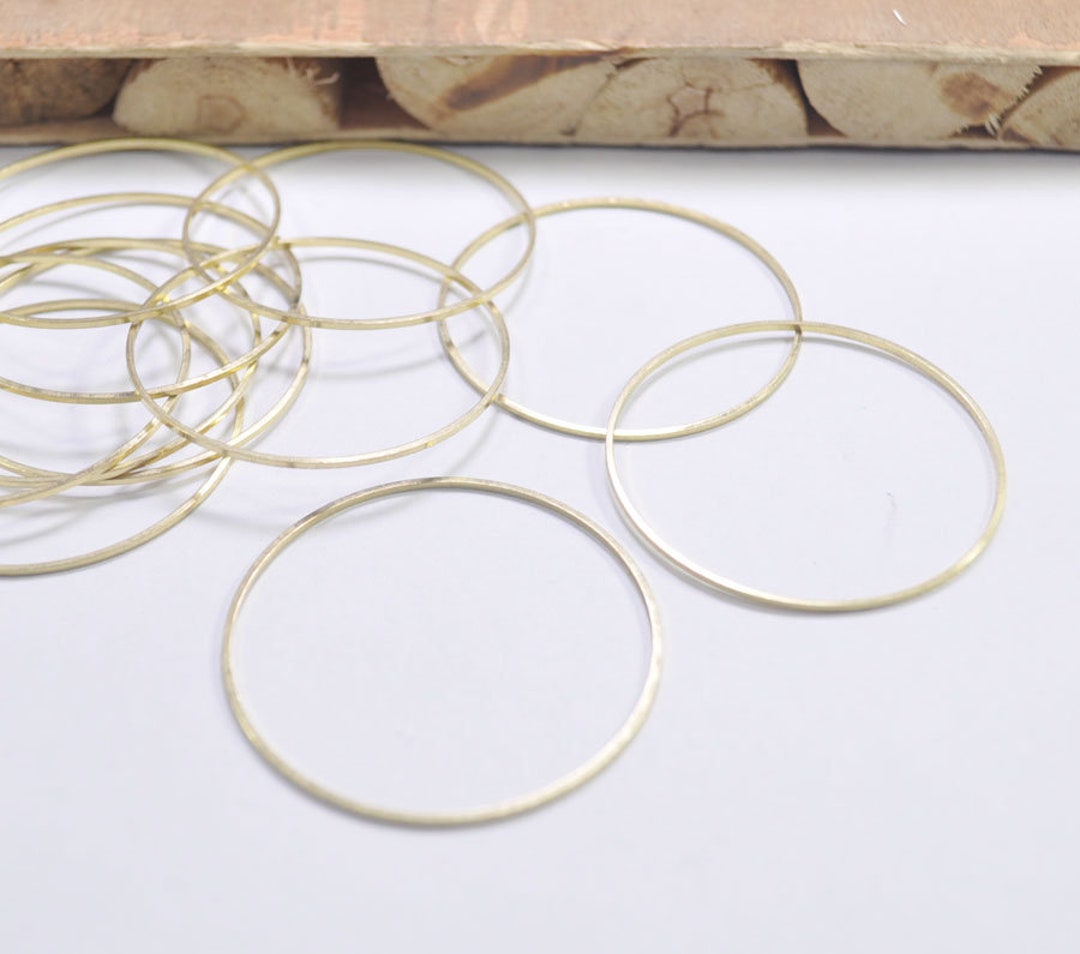 50pcs 40mm Raw Brass Circle Rings,round Brass Cut Tube Circles Supplies ...