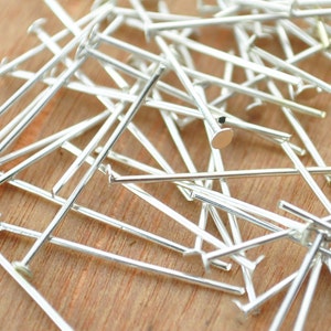 Silver Flat Head Pins,200pc Silver Plated Metal Headpins Head Pins ...