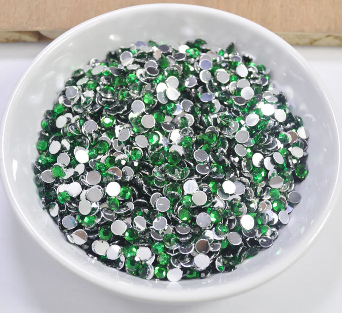 1000pcs Green Rhinestonesacrylic Round - Etsy