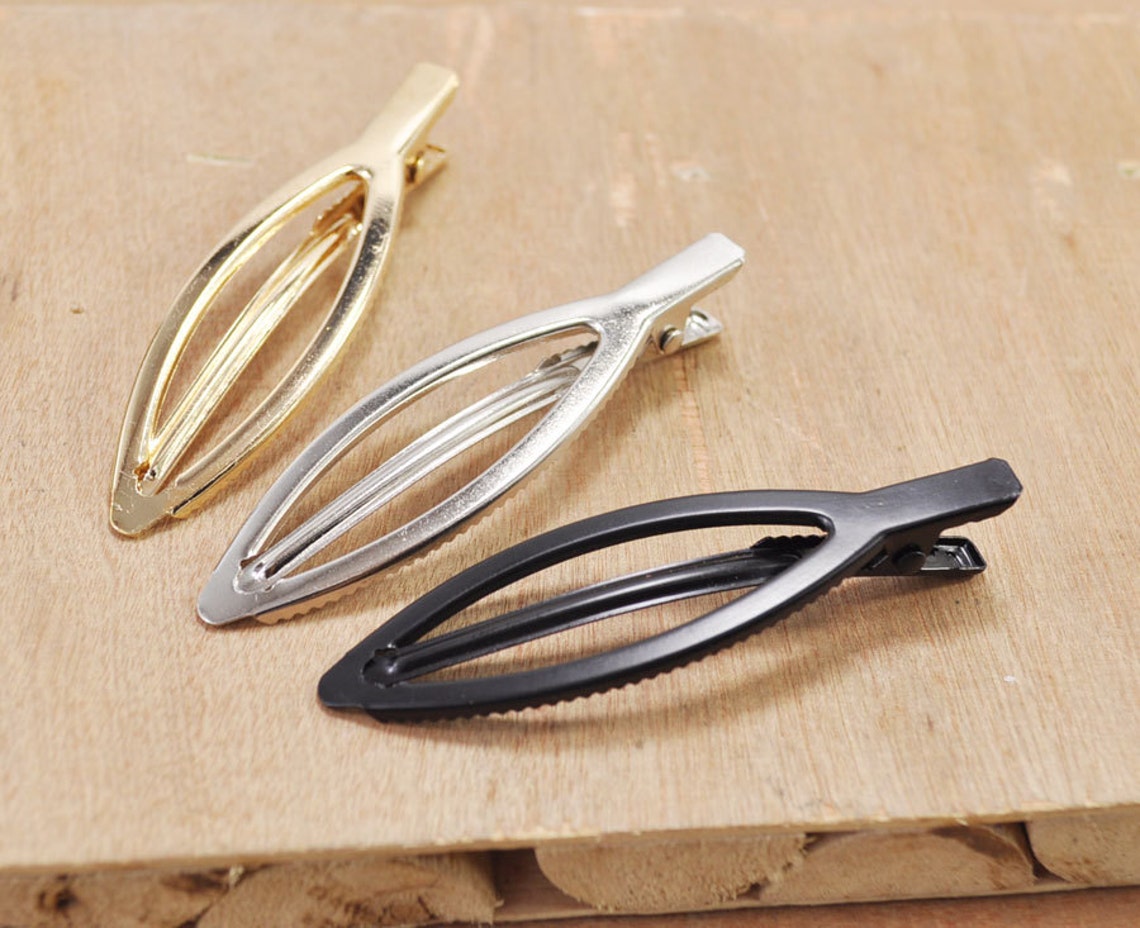 Oval Alligator Hair Clips50pcs Silver/gold/black Metal Hair | Etsy