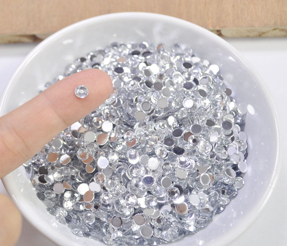 1000pcs Transparent Rhinestonesacrylic Round | Etsy