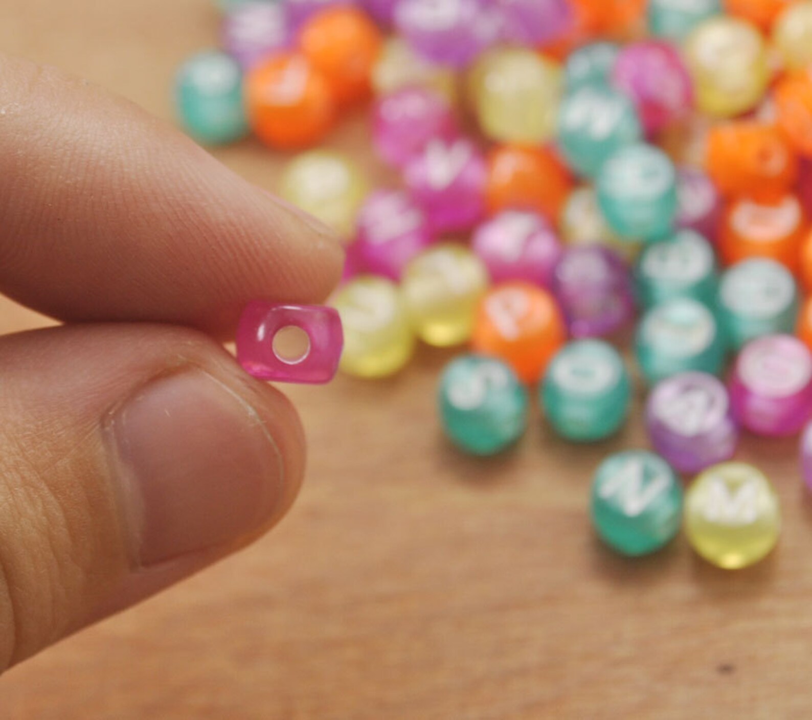 200pcs English Tiny Round Alphabet Beads7mm Brightly Colorful | Etsy