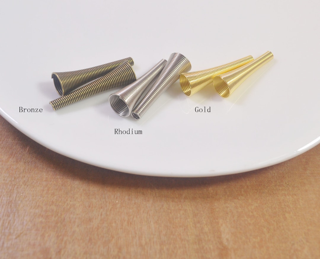 20/50pcs Bronze/rhodium/gold Spring Beads Caps,spring End Cap, Spring ...