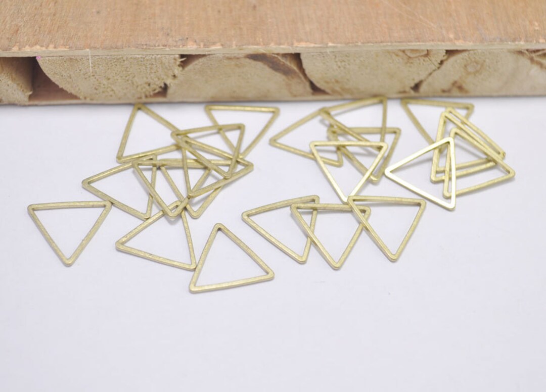 30pcs Raw Brass Triangle Charm,brass Triangle Rings,triangle Connectors ...