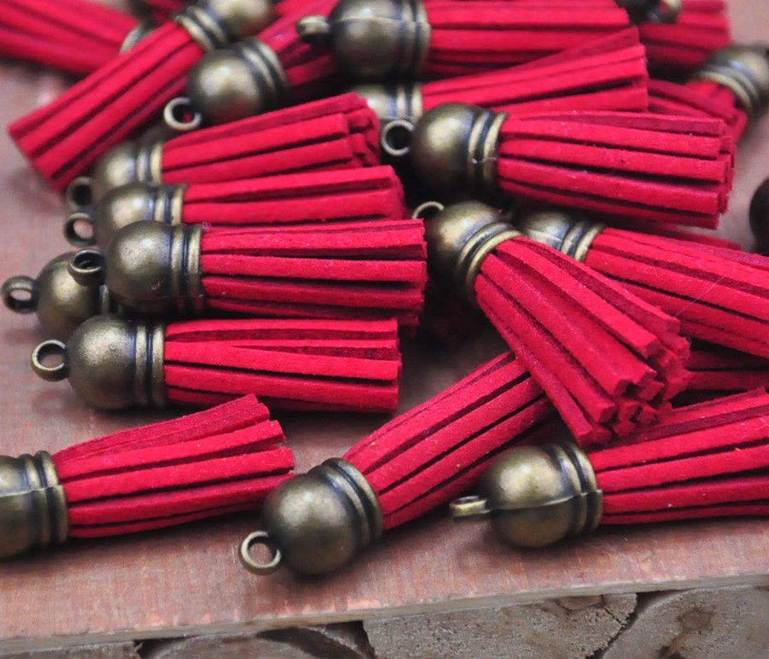 Tassel,20pc Red Tassel Fiber Tassel Fringe Tassel With Antique Bronze ...
