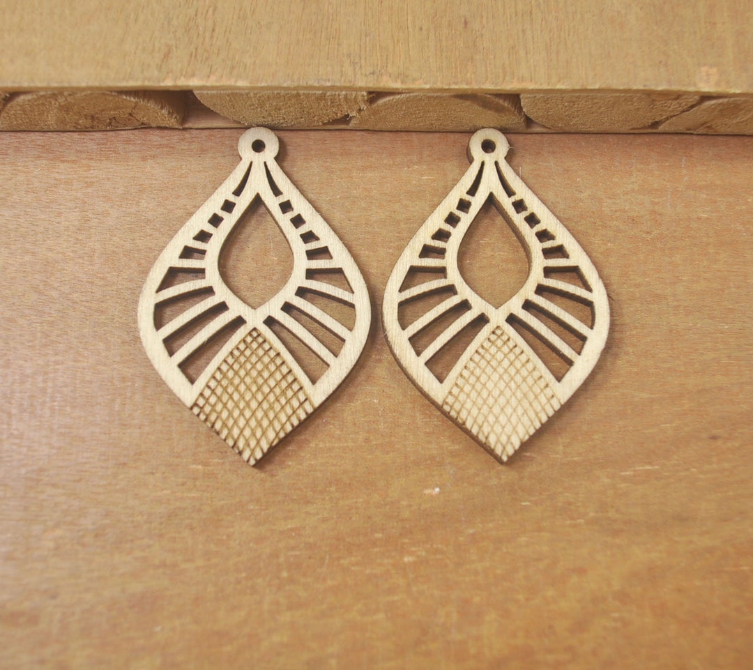 10 Pieces Natural Wooden Drop,wood Teardrop Earring Pendant,wooden ...