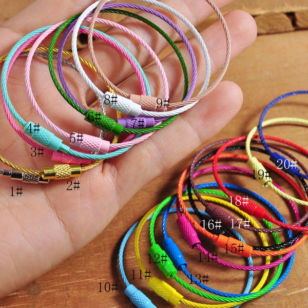 Stainless Steel Wire Keychain Cable Key Ring - Etsy