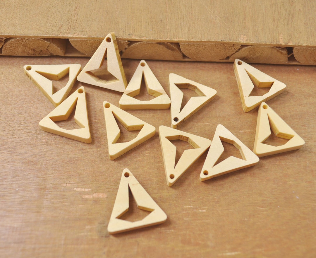 30 Wood Triangle Pendants,wooden Triangle Beads,triangle for Earrings ...