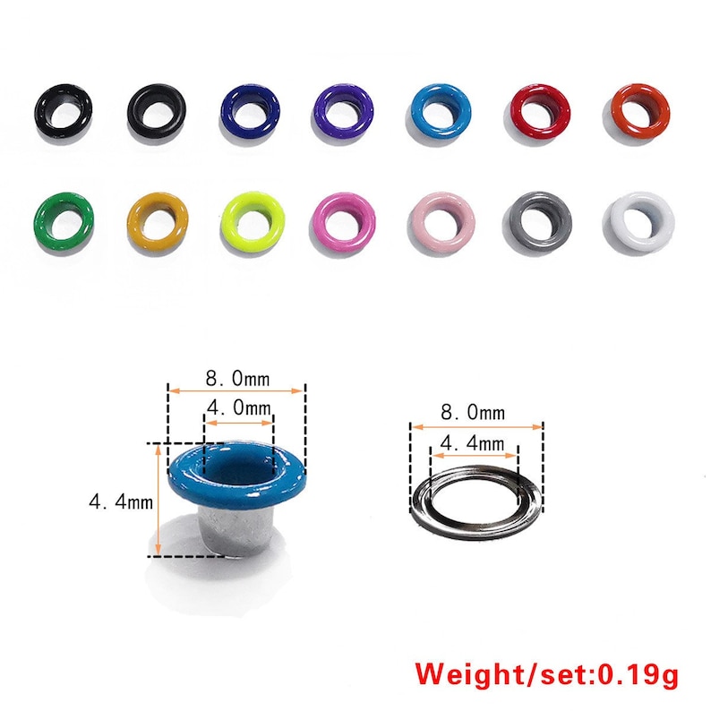100pcs/pack Mixed Color Eyelets, 18 Colors Grommets Eyelets With ...