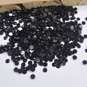 1000pcs Black Rhinestones,acrylic Round Rhinestones,faceted,flat Back ...