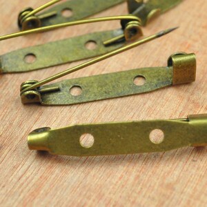 50pc Bronze Pin--antique Bronze Brooch Pin Back 30x5 Mm Metal Bar Pin ...