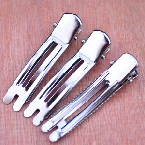 50pc Silver Double Prong Metal Hair Alligator Clip With Teeth,alligator ...