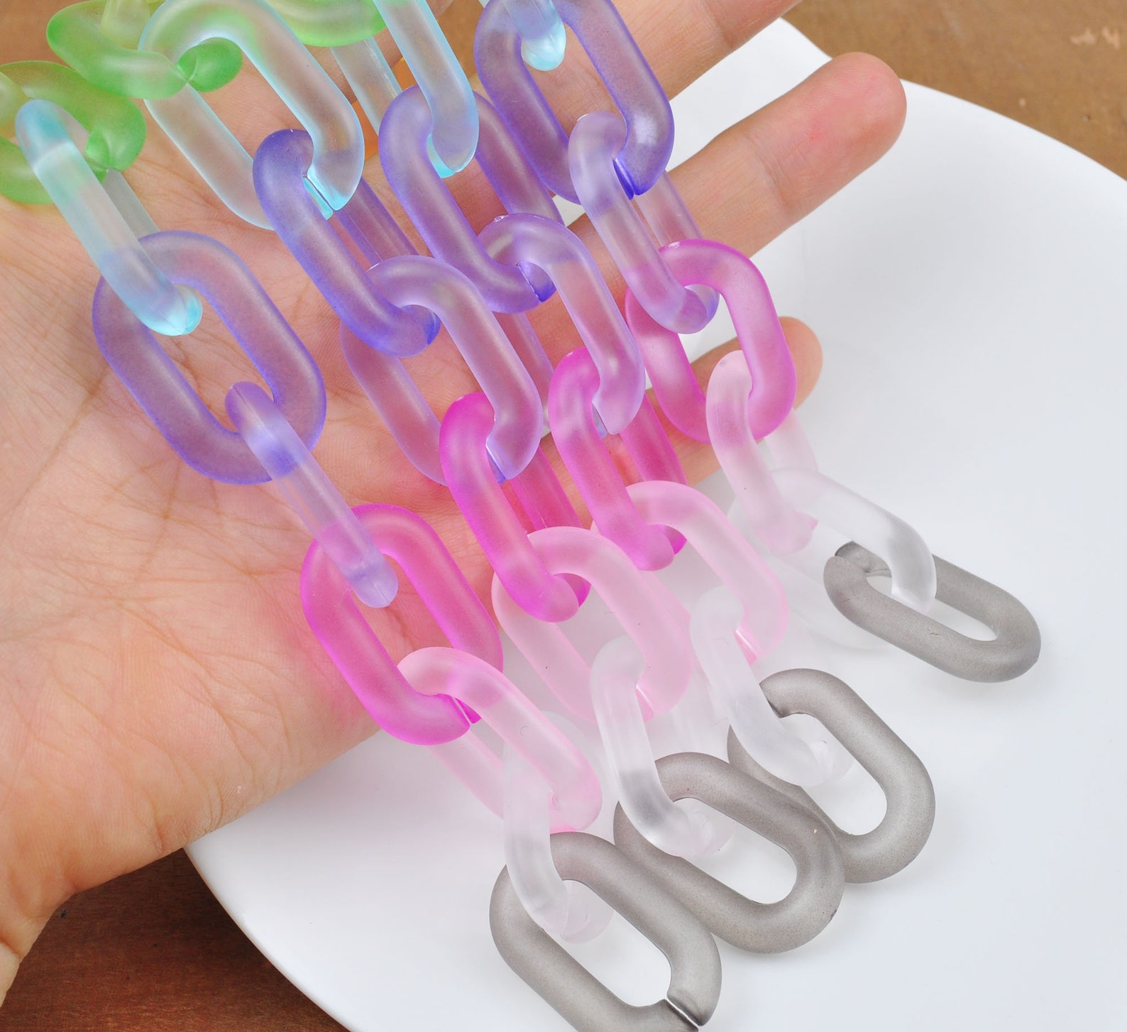 Big Matte Oval Cable Chunky Chain Links,plastic Open Chain Links,curb ...