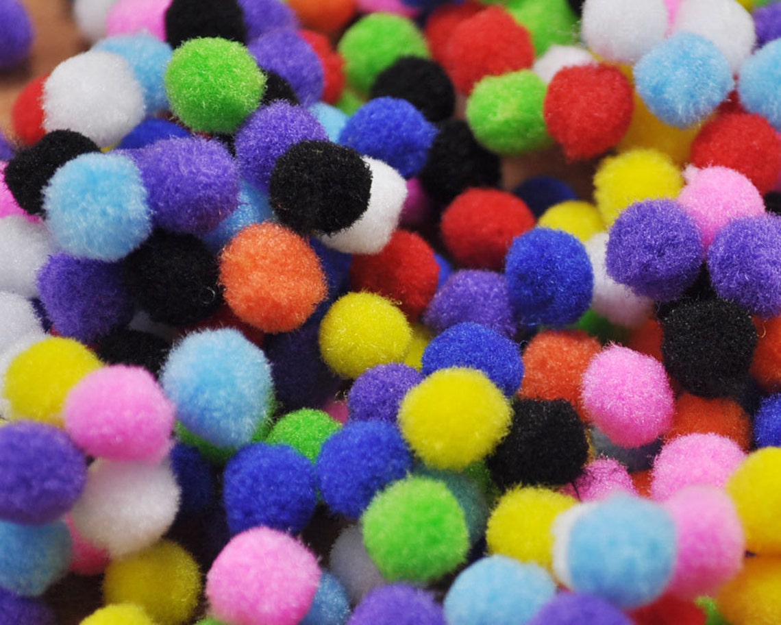 100pcs-12mm Mix Color Polyester Pom Poms - Pompom - Craft Pom Poms ...