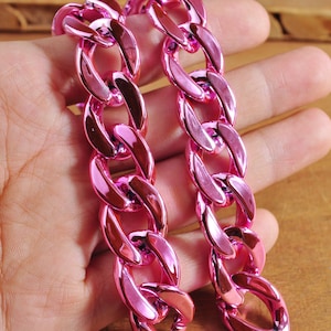 Chunky Chain Links,27.5"uv Color Plastic Twist Links,colorful Plastic ...