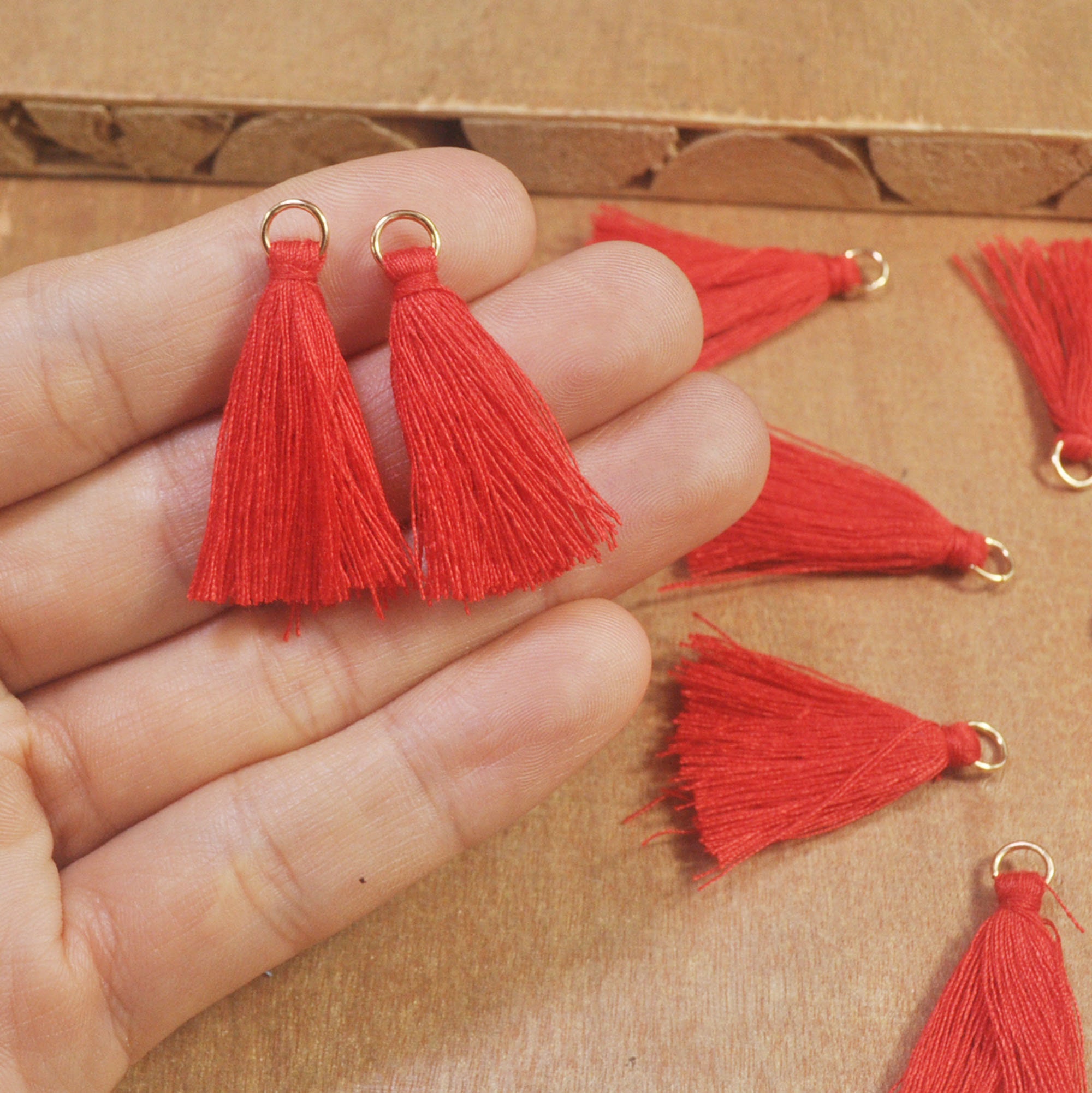 Red Tassel20pcs Mini Cotton Tassels3cm Cotton Tassels With - Etsy