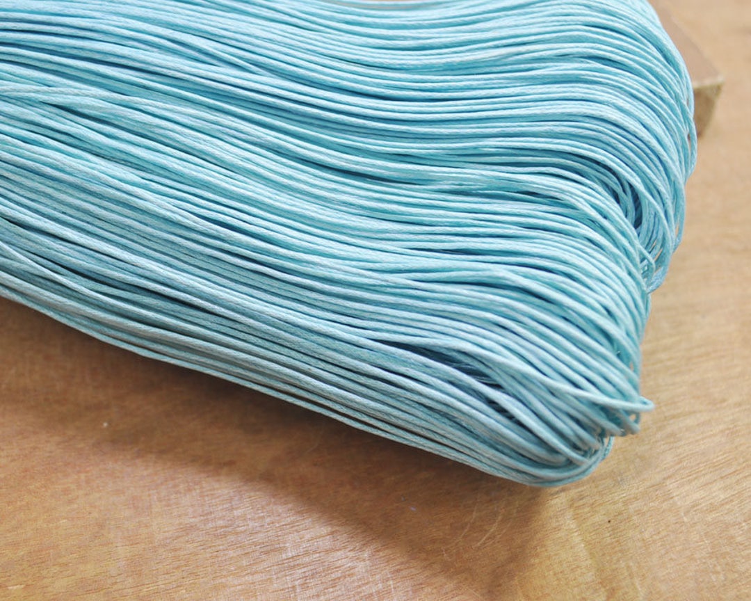 20 Yards /50 Yards Light Blue Waxed Cotton Cord,1mm Macrame Cord ...