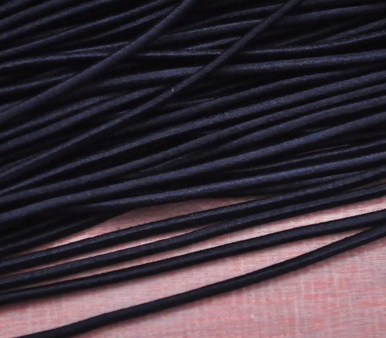Black Elastic Cord2.5mm Black Elastic Cordelastic Round Rope - Etsy
