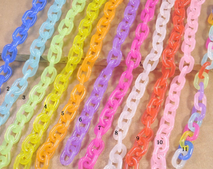 Iridescent Plastic Chain27.5 Oval Chunky Chain Linksplastic | Etsy