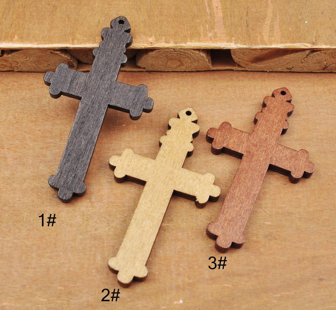 Wood Cross Bead,coffee/raw/brown Wooden Crosses,10-50pcs Natural Wood ...