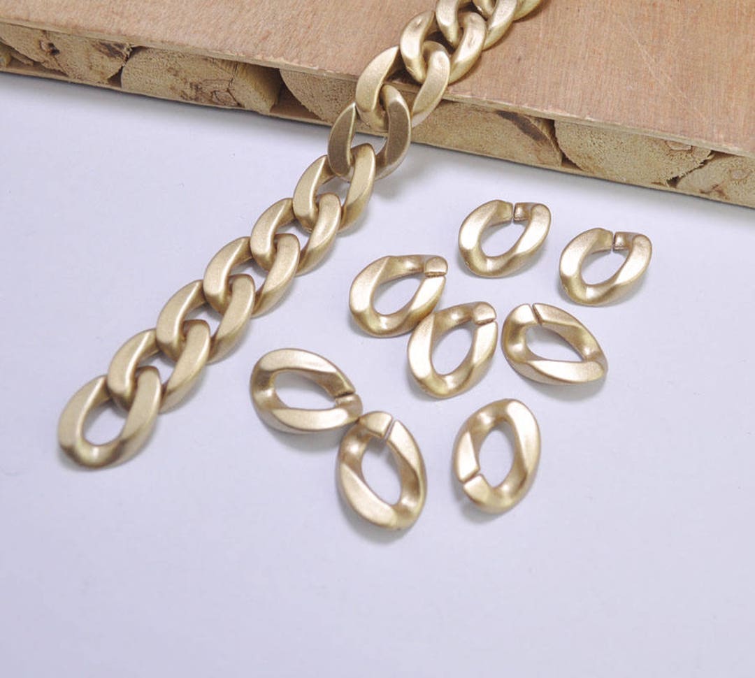 50pcs Gold Chunky Chain Links,plastic Open Chain Links,curb Chain Links ...
