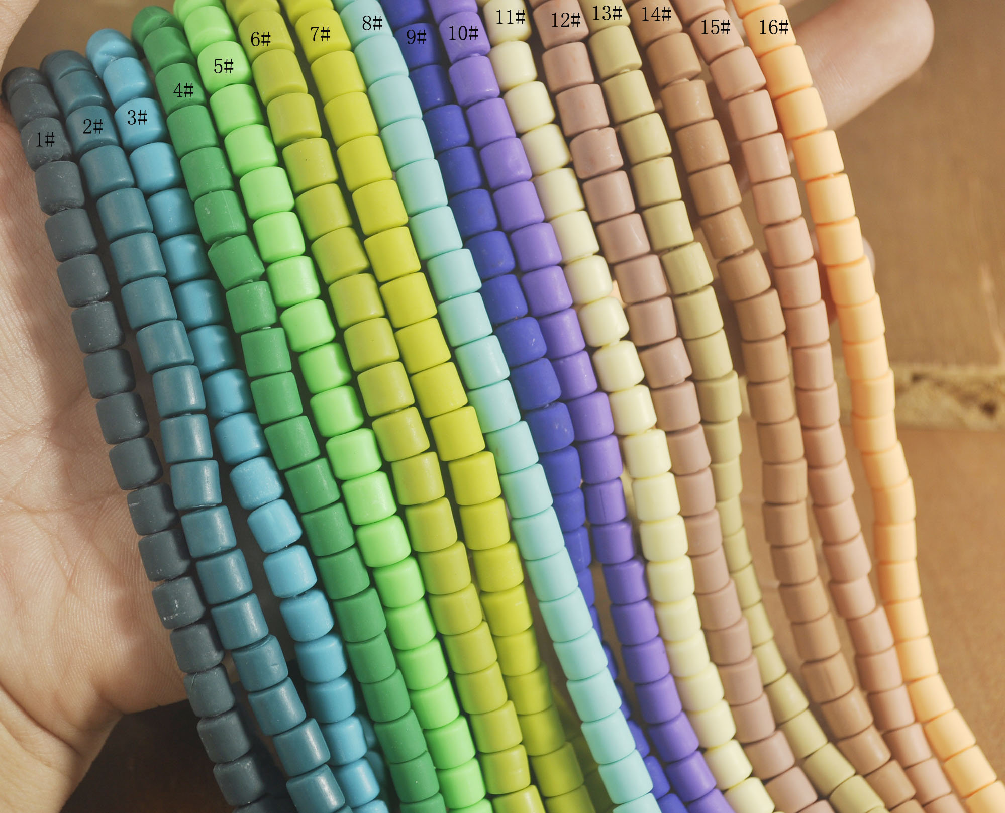 6mm Polymer Clay Tube Beadsbarrel Beads43 Colors Polymer - Etsy