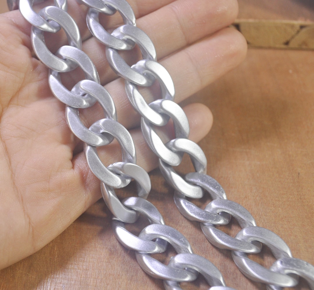 Silver Plastic Chain,27.5“ Chunky Chain Links,plastic Open Chain Links ...