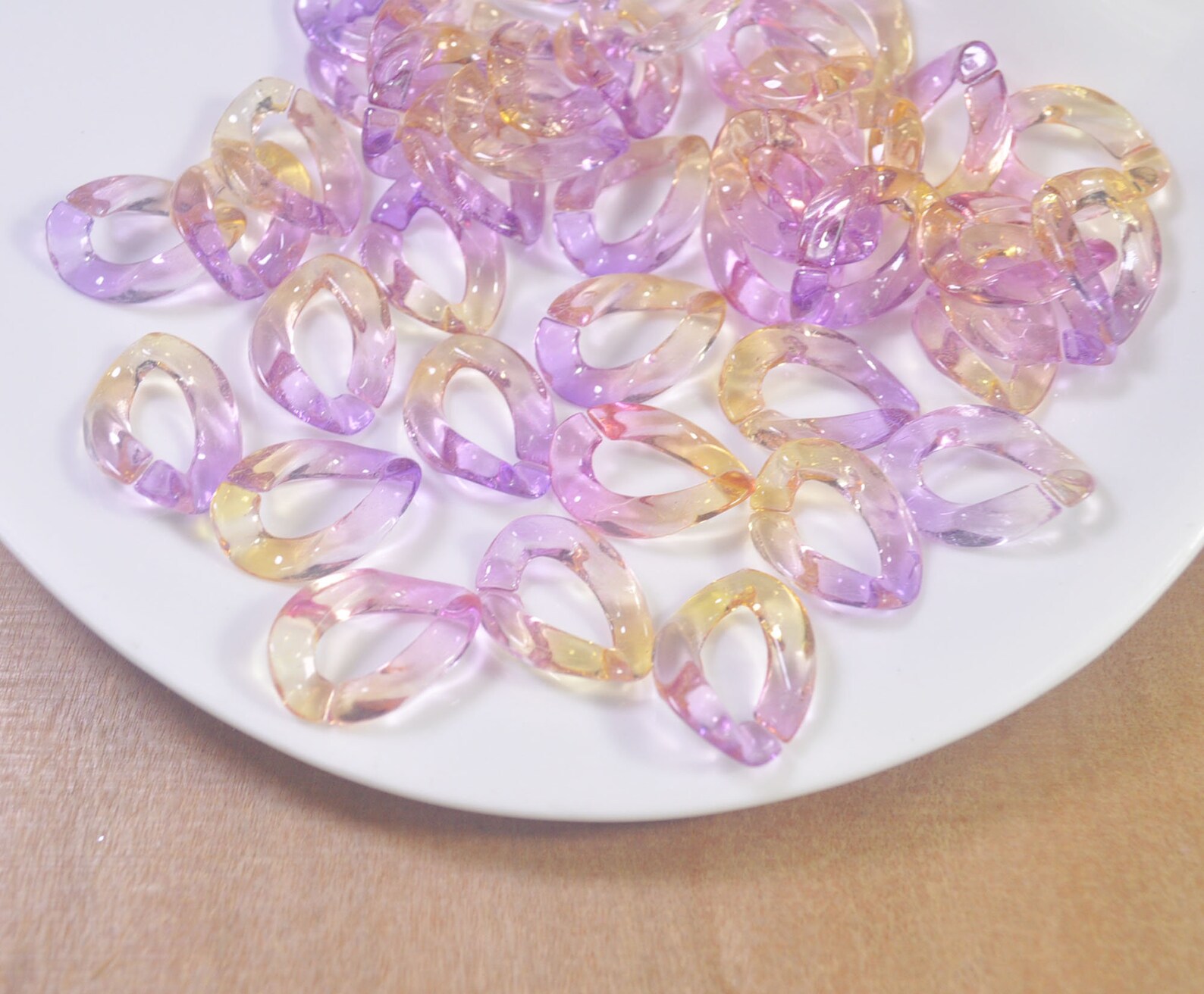 Two Color Transparent Plastic Chain,50pcs Chunky Chain Links,plastic ...