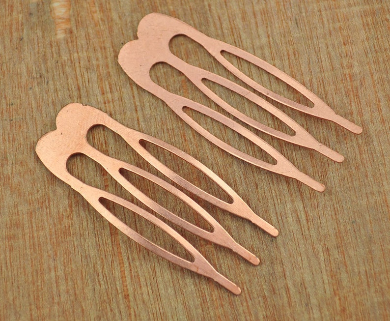 Metal Hair Combs50pcs 3 teeth copper plated Metal Hair | Etsy