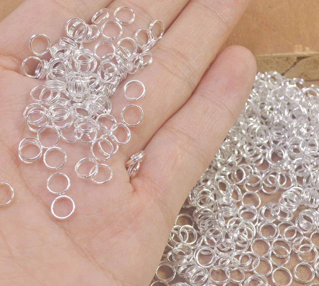 Double Jump Rings, Silver Tone Split Rings 200pcs 6mm Silver Split Jump ...