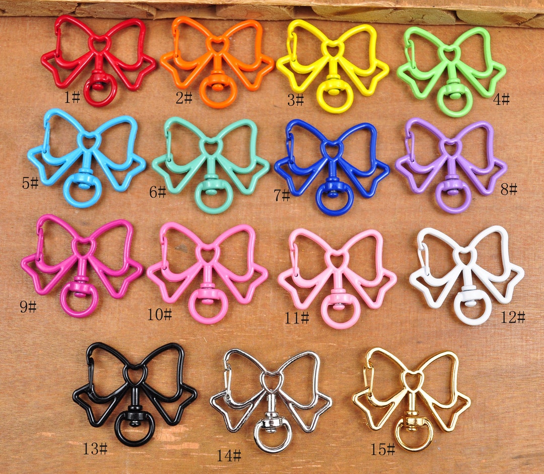 10 Bowknot Shaped Swivel Snap Hook Key Chain Swivel Clasp ,coloured Key ...