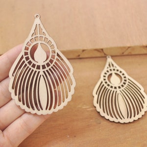 10 Pieces Drop Shape Wood Pendants,natural Wood Earring Pendant,wooden ...
