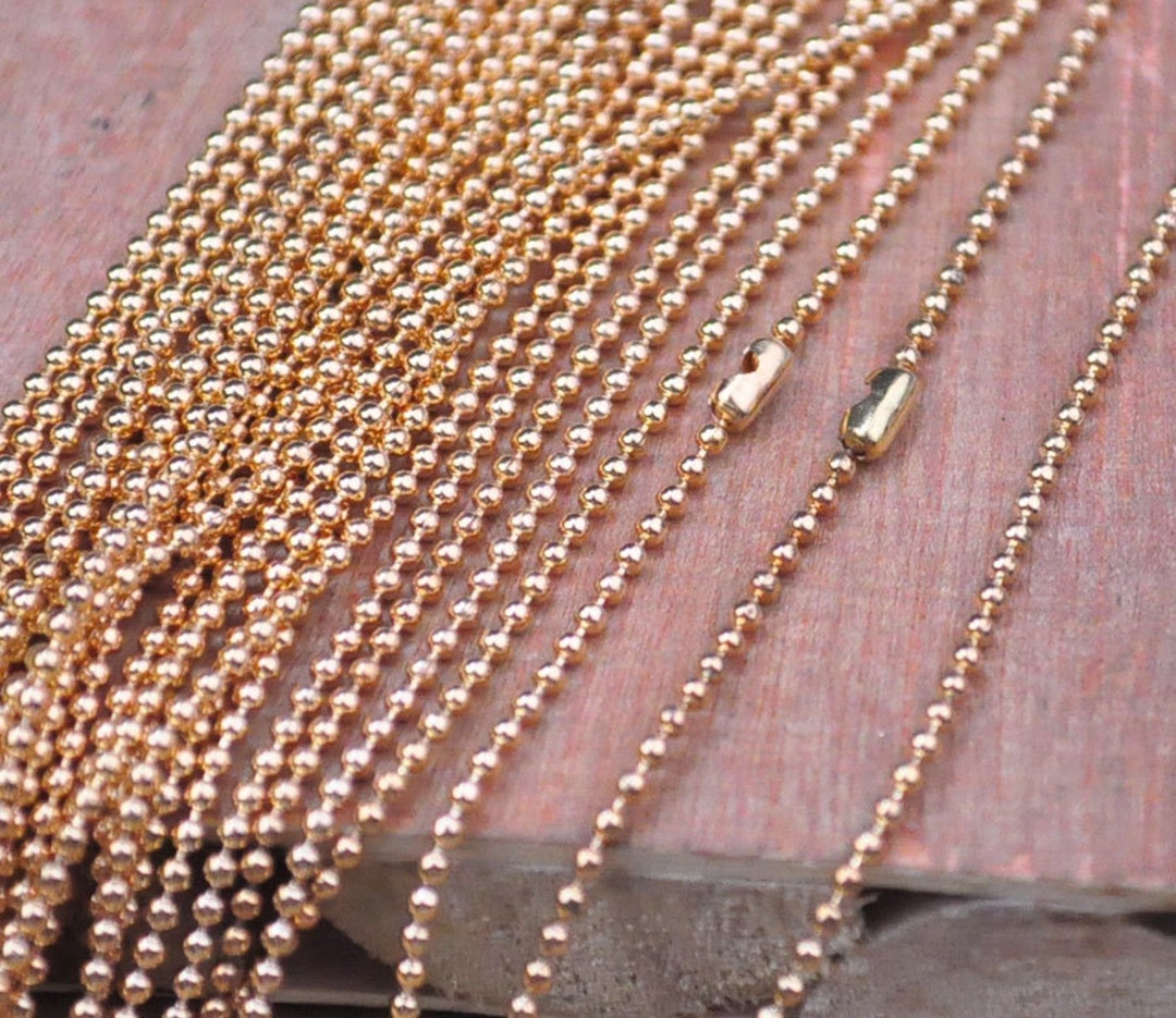 Metal Necklace,25pcs Gold Ball Chain Necklaces With Connectors.27.5 ...