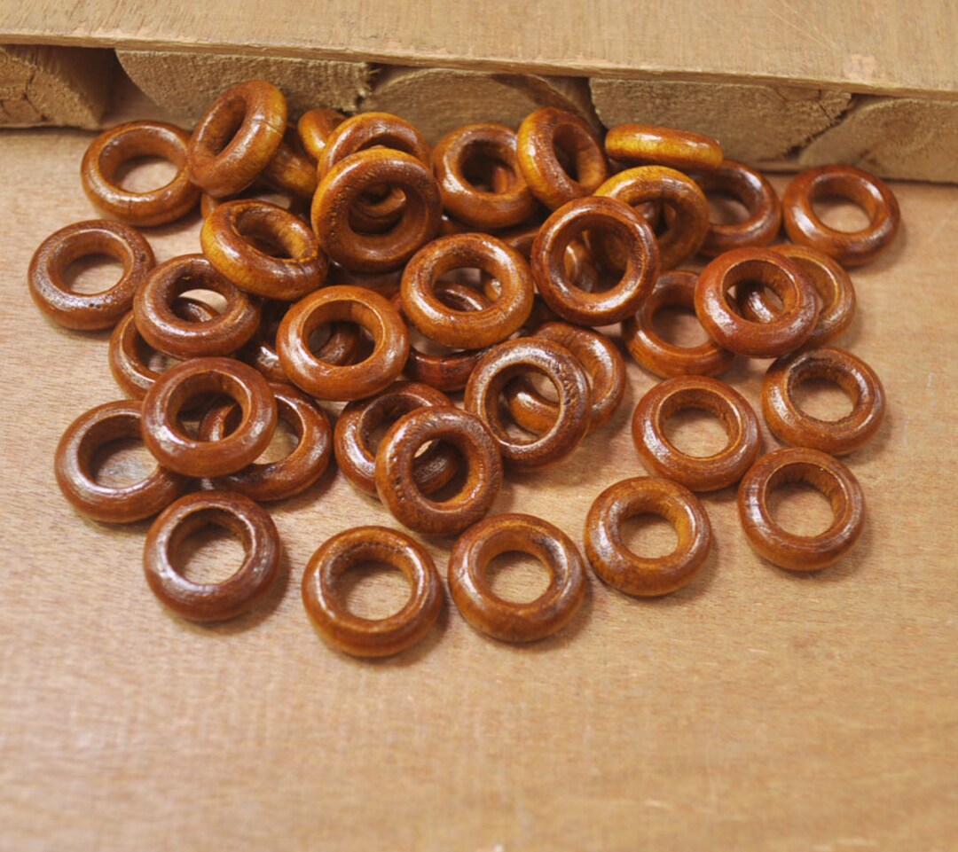 100pcs Mini Round Wood Ring,loop Hoop,unfinished Circle 12mm Brown DIY ...