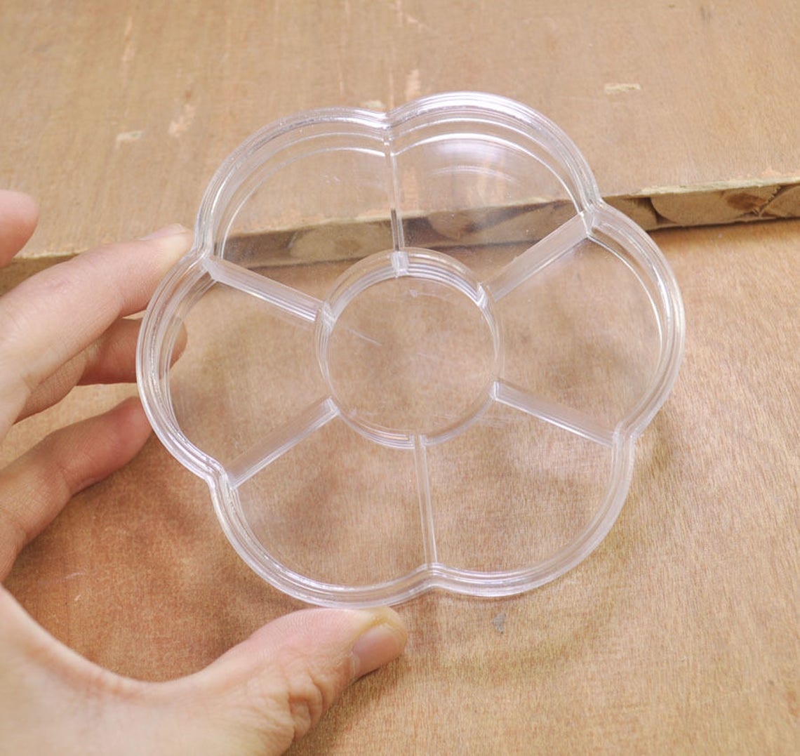 5pcs of Flower Shaped Clear Plastic Boxes, Plastic Containers, Plastic ...