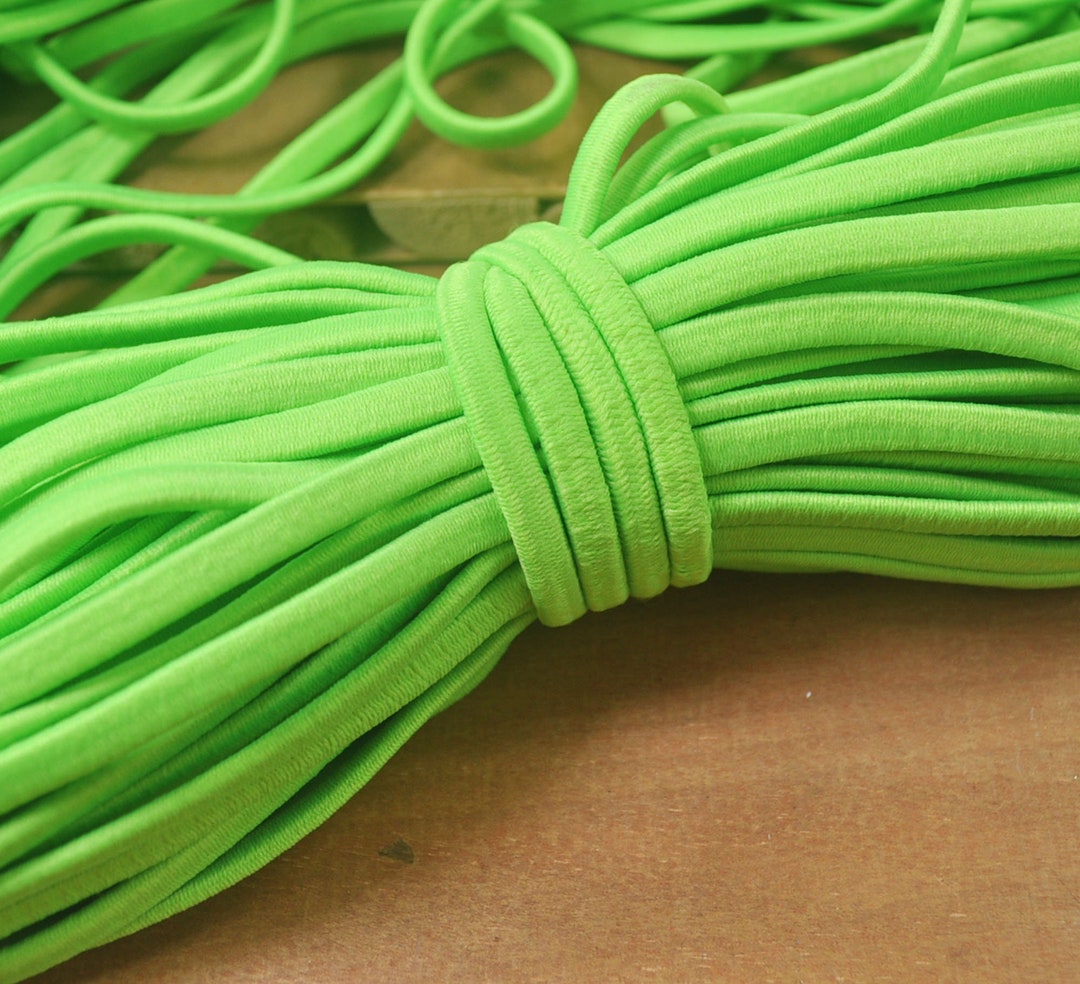 5 Yds/10 Yds Elastic Cord, 5mm Width Lime Green Elastic Flat Elastic ...