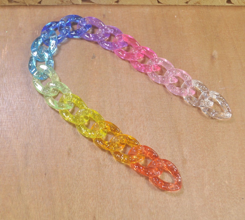 Glitter Plastic Chain27.5 Chunky Chain Linkstransparent - Etsy
