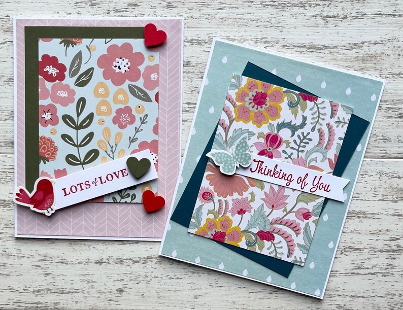 All Occasion Handmade Floral/spring Themed Cards Set of 4 - Etsy
