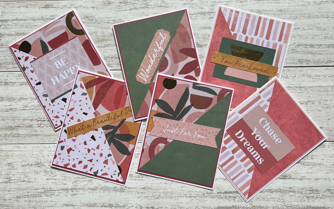 Terracotta Design Handmade Cards Set of 6. Cards Assortment for Any ...